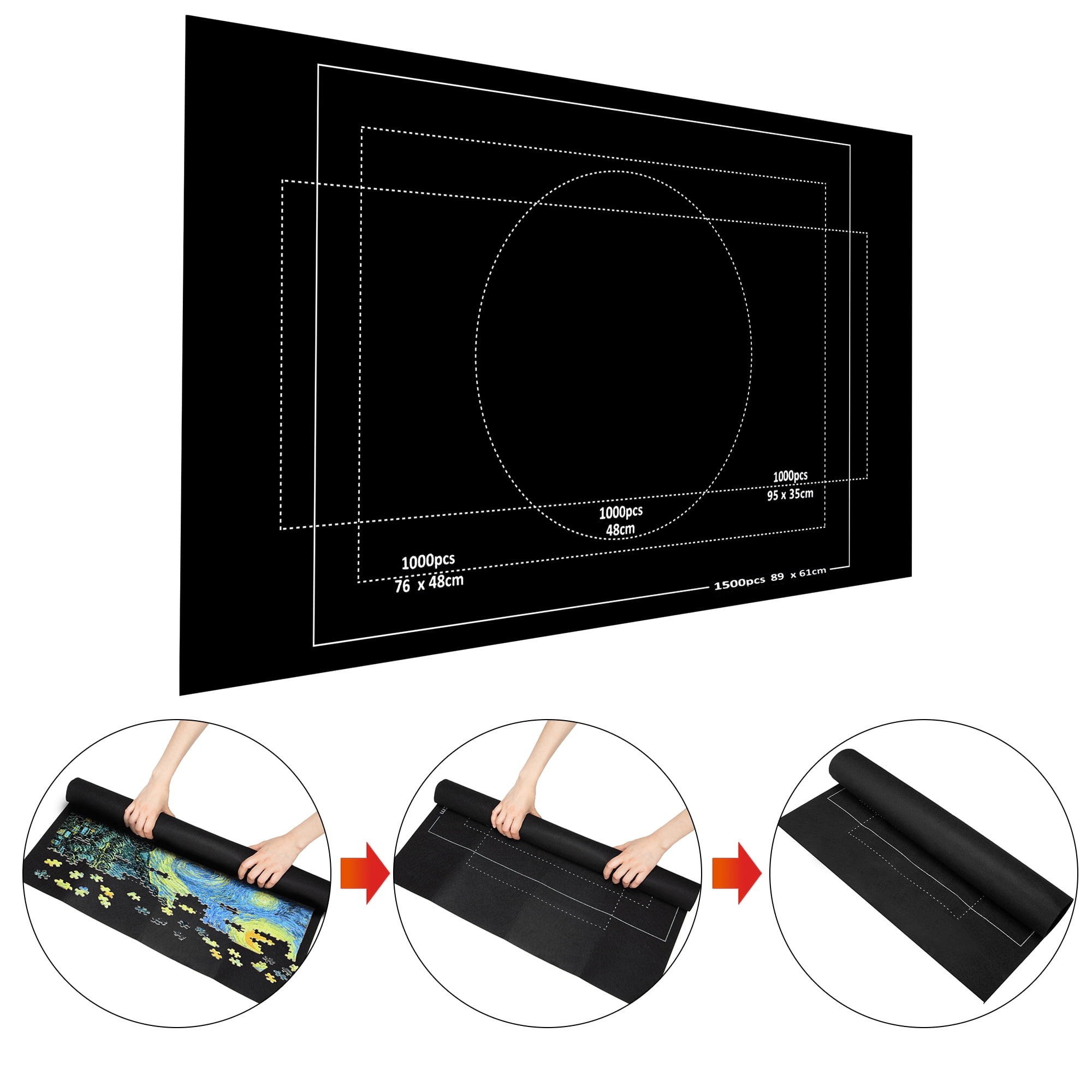 Puzzle Mat Roll Up Storage Mat Puzzle Saver with Auxiliary Lines for up ...