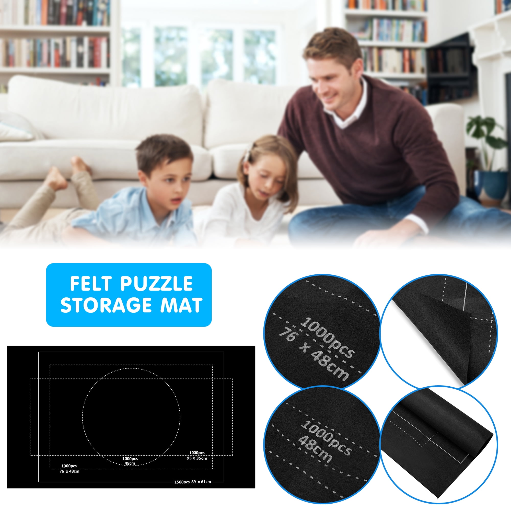 Puzzle Mat Roll up Jigsaw Puzzle Pad Puzzle Storage Felt Mat Puzzles ...