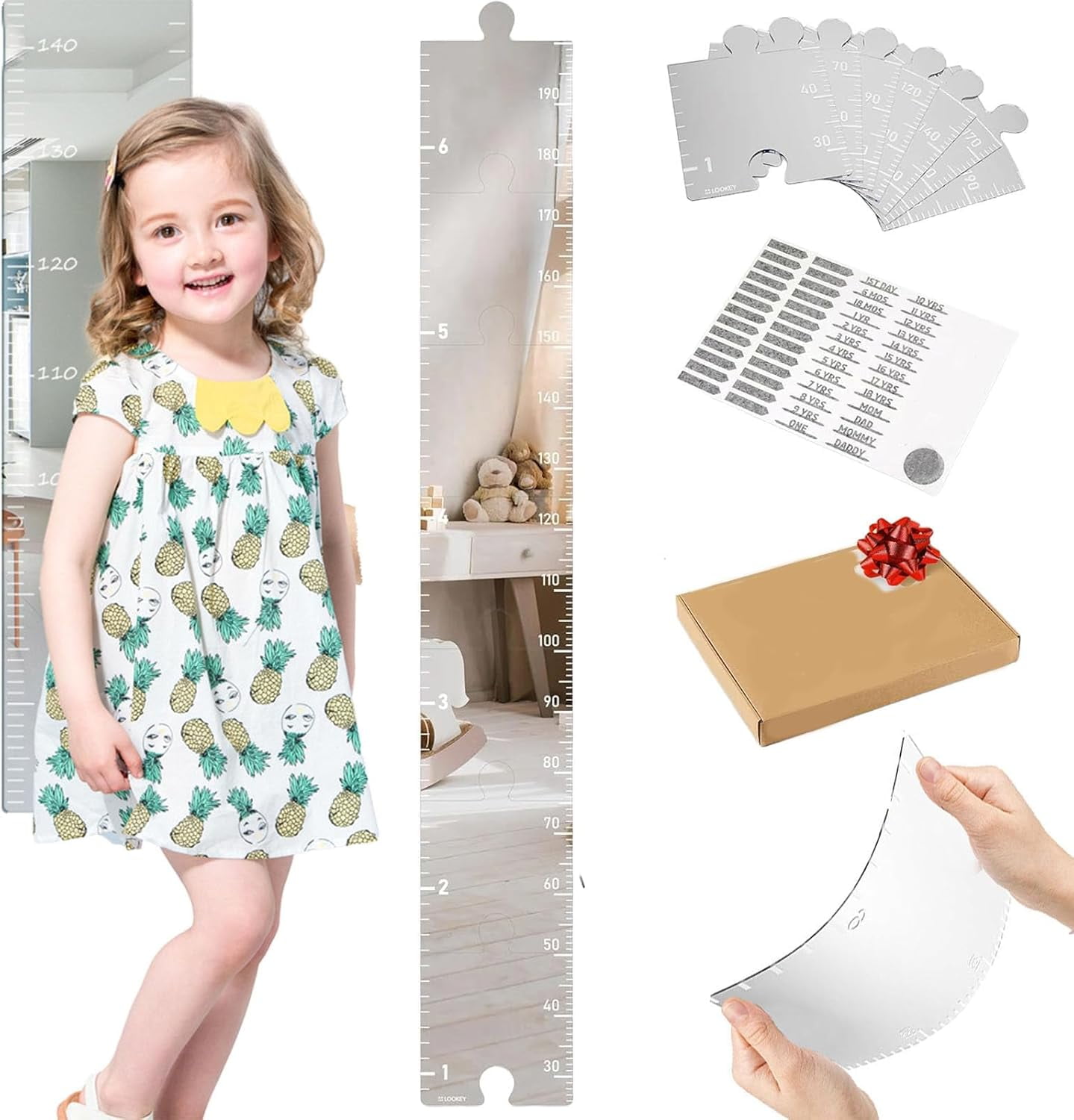 Puzzle Mirror Growth Chart,Growth Chart Mirror,6PC Growth Chart Mirror ...