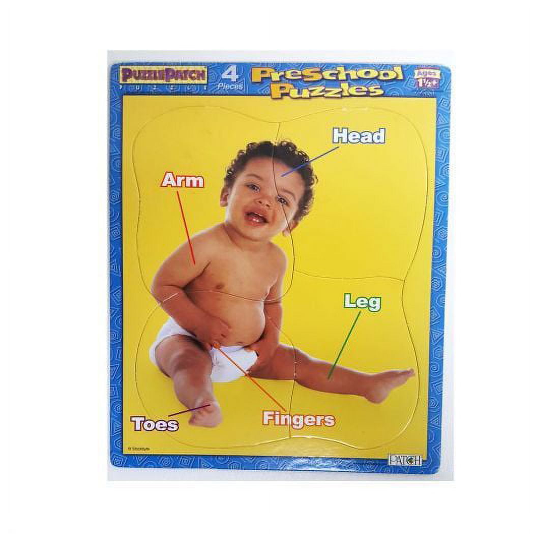 Puzzle Patch Preschool Frame Tray Puzzle 4 Piece - My Body - Walmart.com