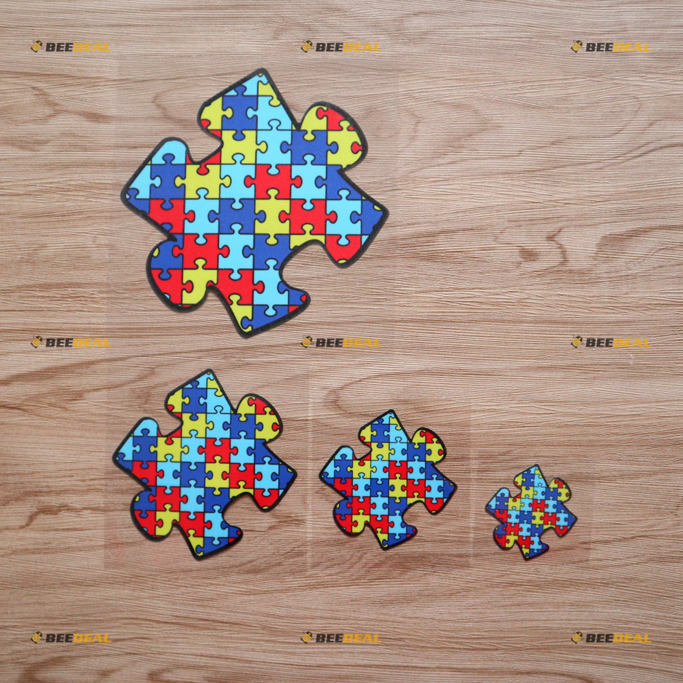 Puzzle Piece Autism Awareness Autistic Sticker Decal Vinyl - 4 Pack ...