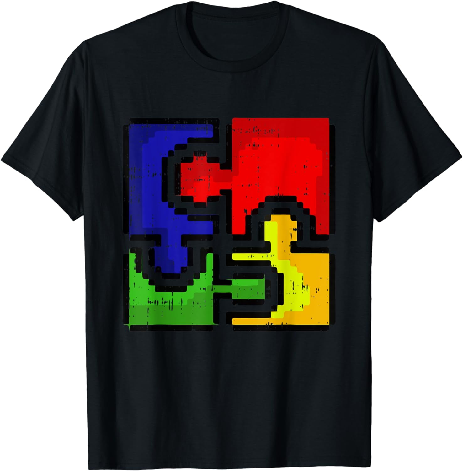 Puzzle Piece Pixel Art Autism Awareness Gamer Boys Girls T-Shirt ...