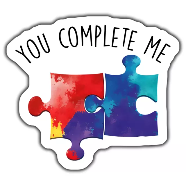Puzzle Piece You Complete Me Sticker, Waterproof Vinyl Sticker, Cute ...