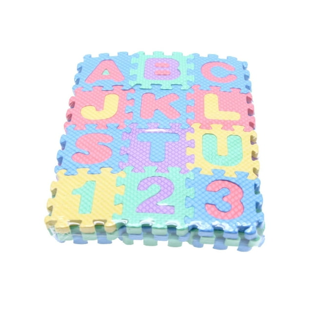 Walmart Alphabet & Number Soft Play Mat, 36-Piece Puzzle Floor Set ...