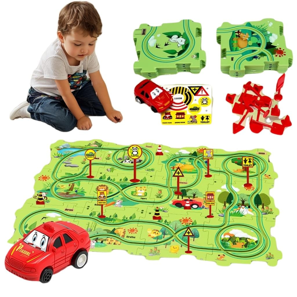 Puzzle Racer Kids Car OIF8 Track Set - Toys for Ages 3 4 5 6 Toys ...