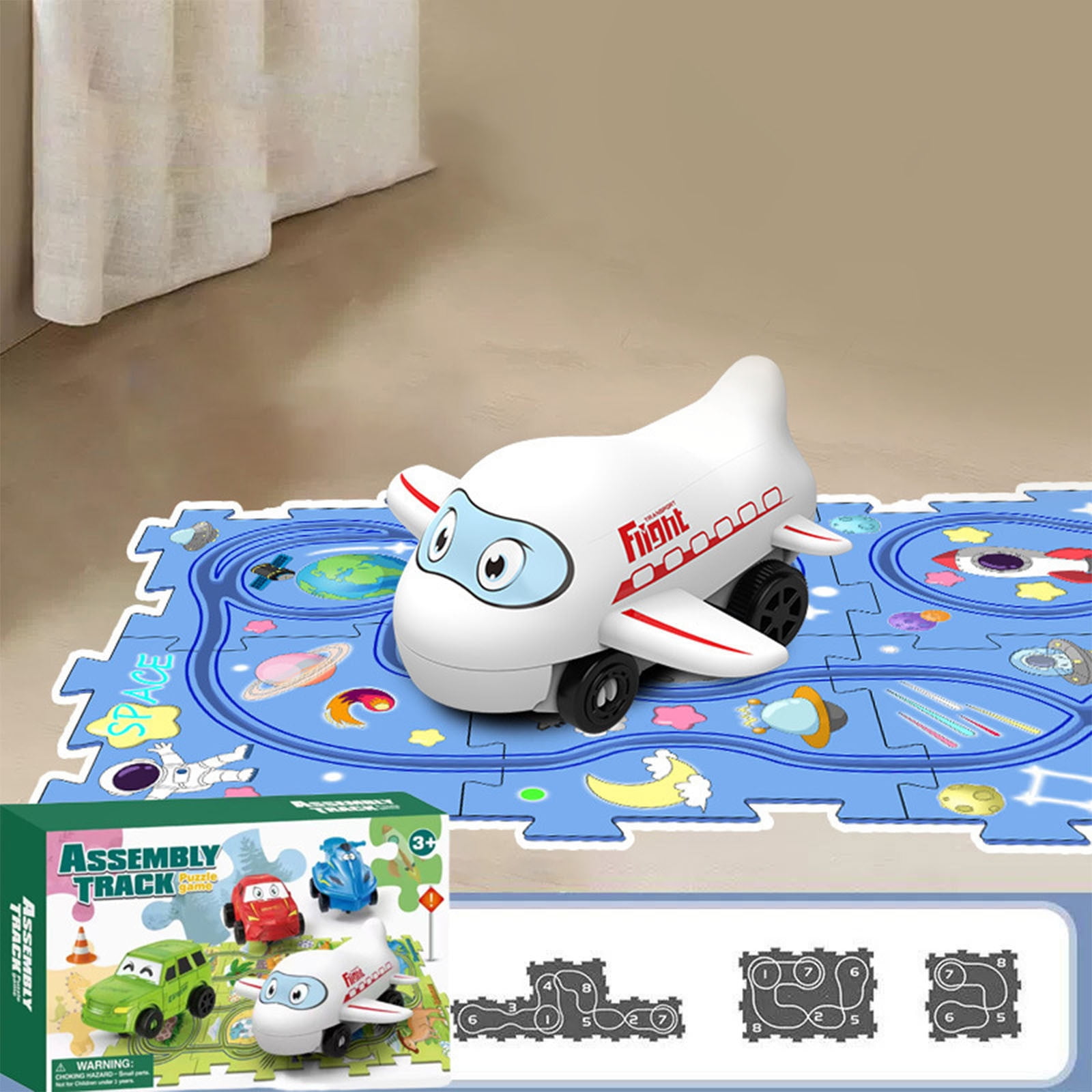 Puzzle Racer Kids Car Track Set,2024 New Upgrade Toddler Puzzle Track ...