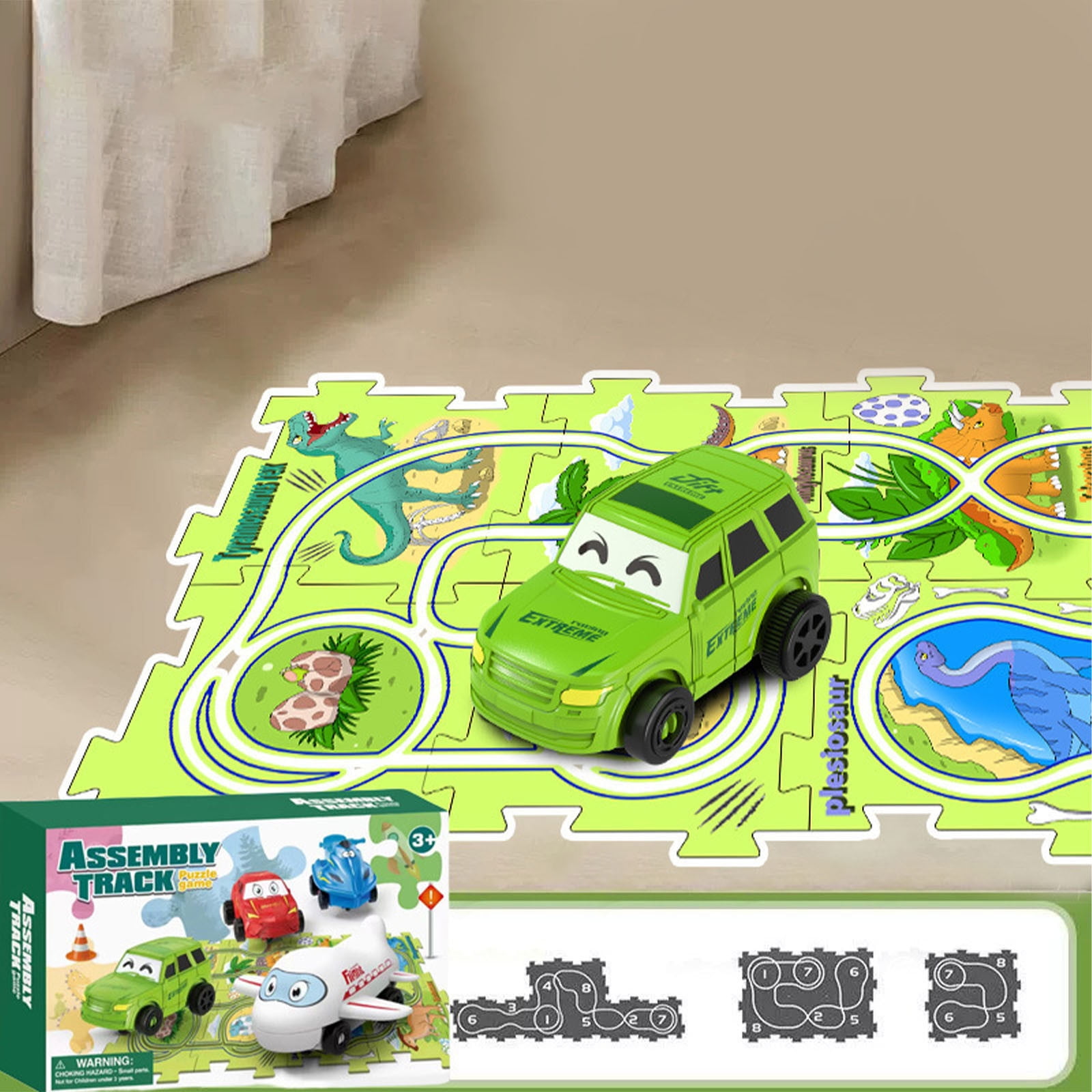 Puzzle Racer Kids Car Track Set,2024 New Upgrade Toddler Puzzle Track ...