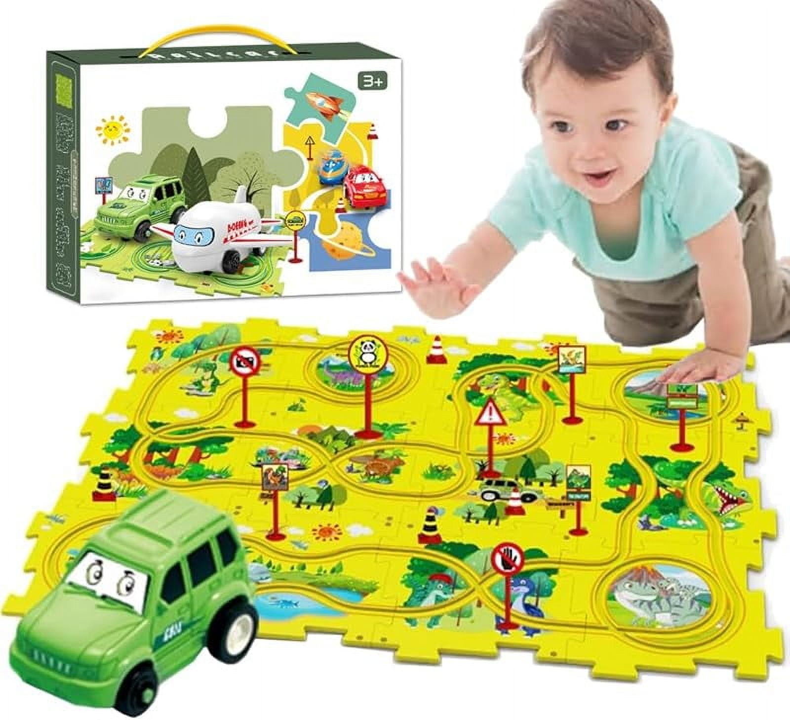 Puzzle Racer Kids Car Track Set, Children's Educational Puzzle Track ...