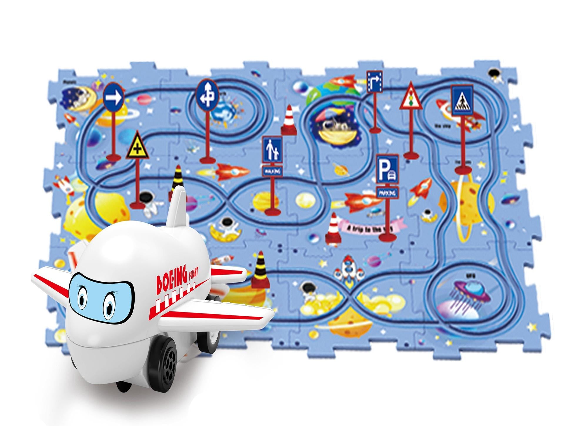 Puzzle Racer Kids Car Track Set Rail Car Building Toy DIY Educational ...