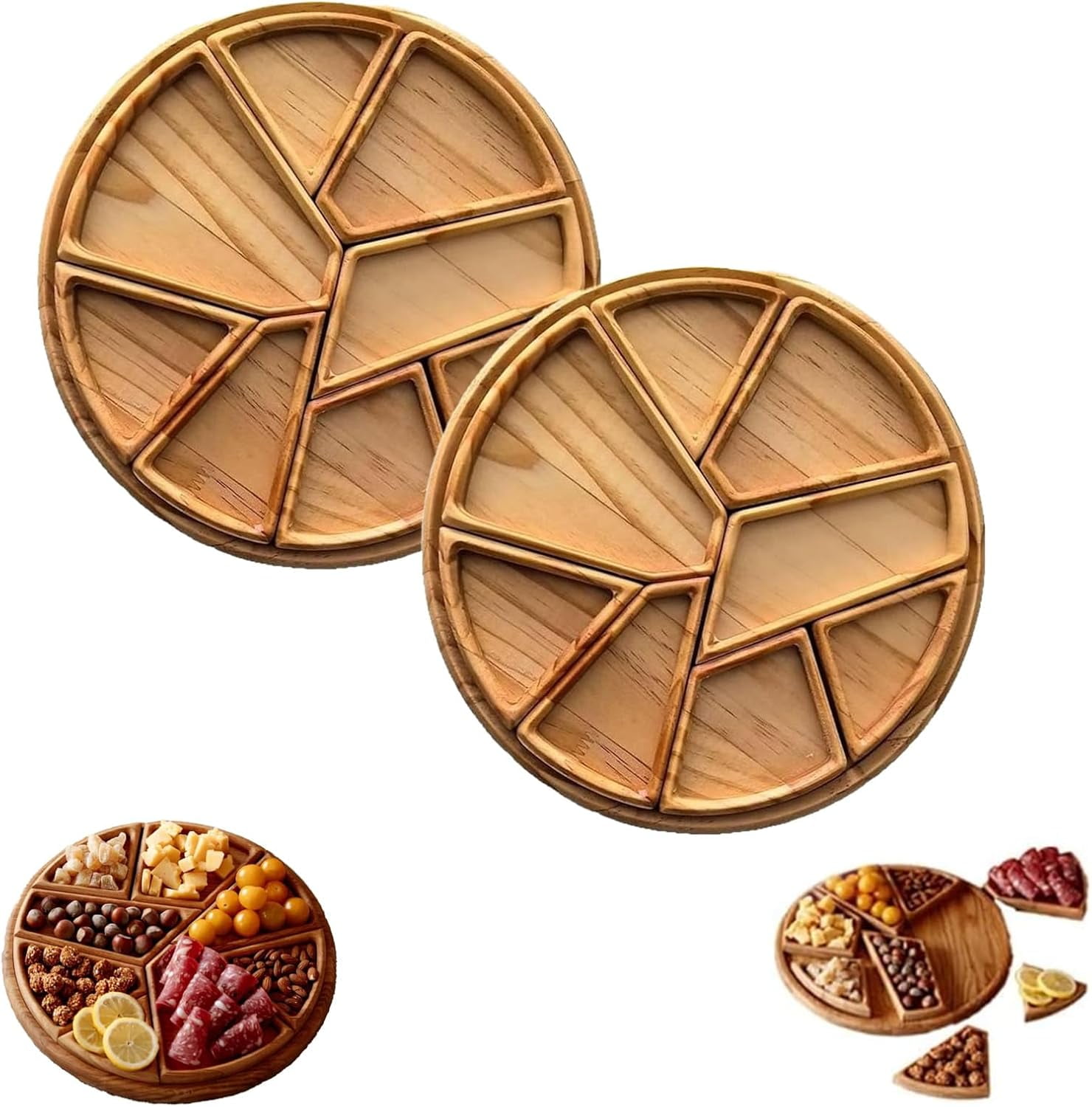 Puzzle Serving Tray Wood Food, Funny Puzzle Shaped Serving Tray with 8 ...