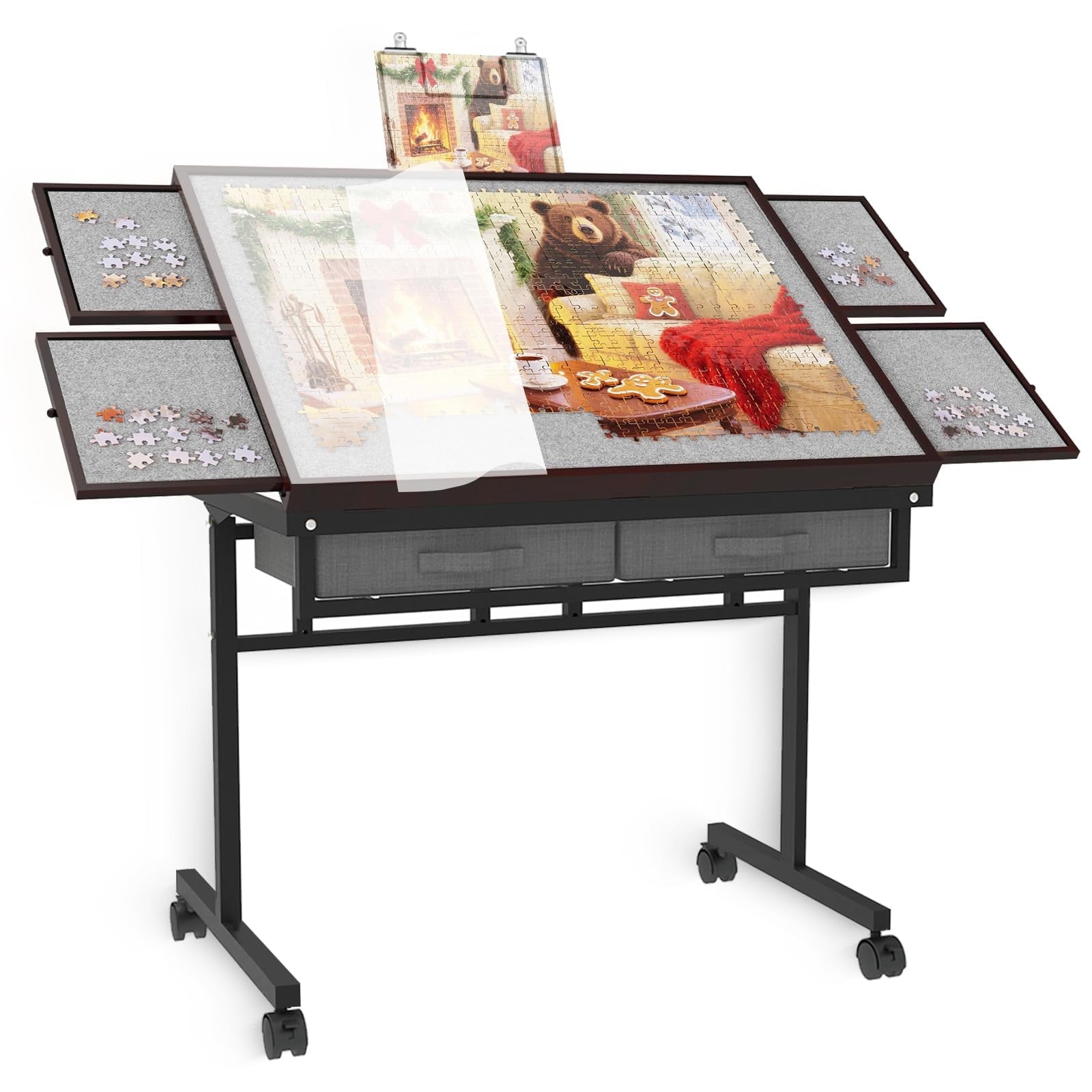 Jigsaw Puzzle Table 2000 Pieces with Drawer and Legs, Five Tilt Angle ...