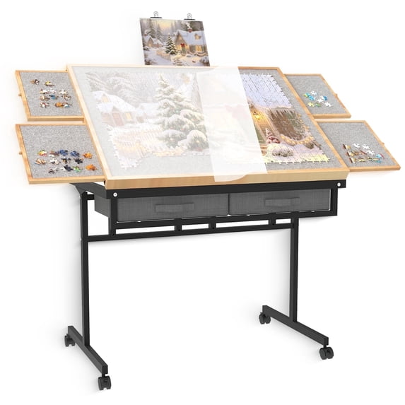 Jigsaw Puzzle Table 1500 Pieces with Drawer and Legs, Five Tilt Angle ...