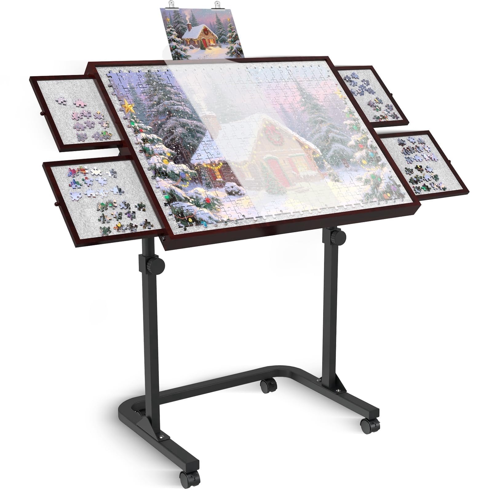 Jigsaw Puzzle Table with Drawers, Puzzle Board for Adults with Metal ...