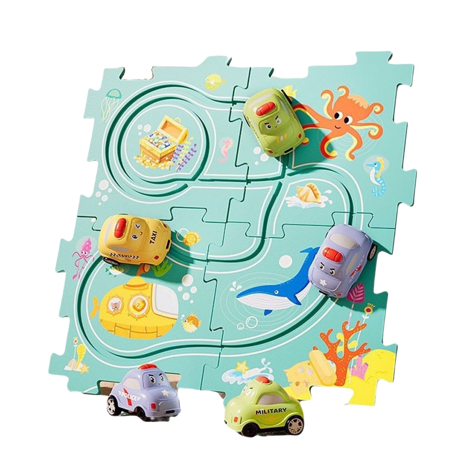 Puzzle Track Car Play Set for Kids Ages 3-7, Educational Puzzle Toys ...