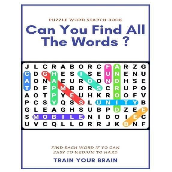 Puzzle Word Search Book Can You Find All the Words ? Find Each Word If ...