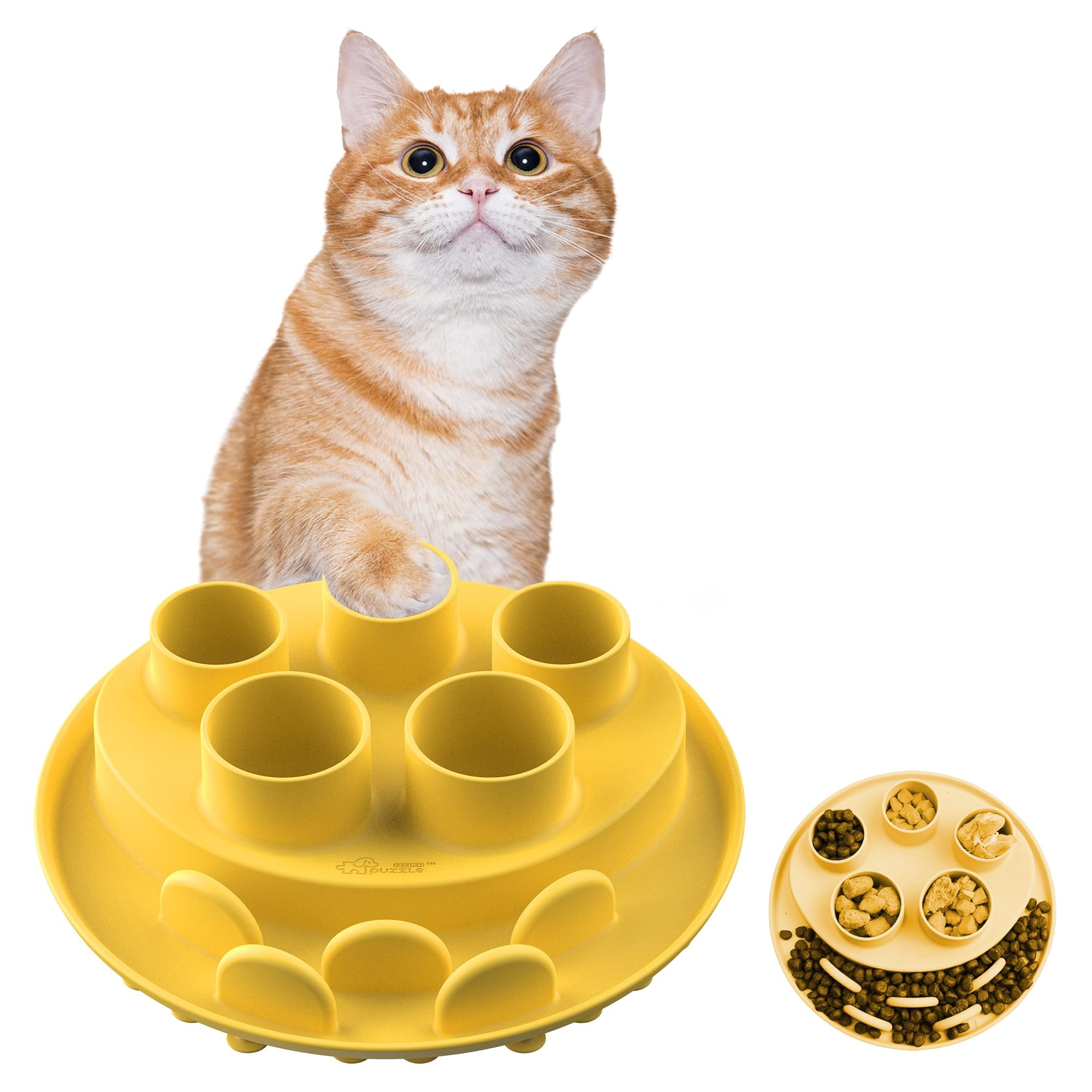 PuzzleFeeder Cat Puzzle Digger Yellow - Walmart.com