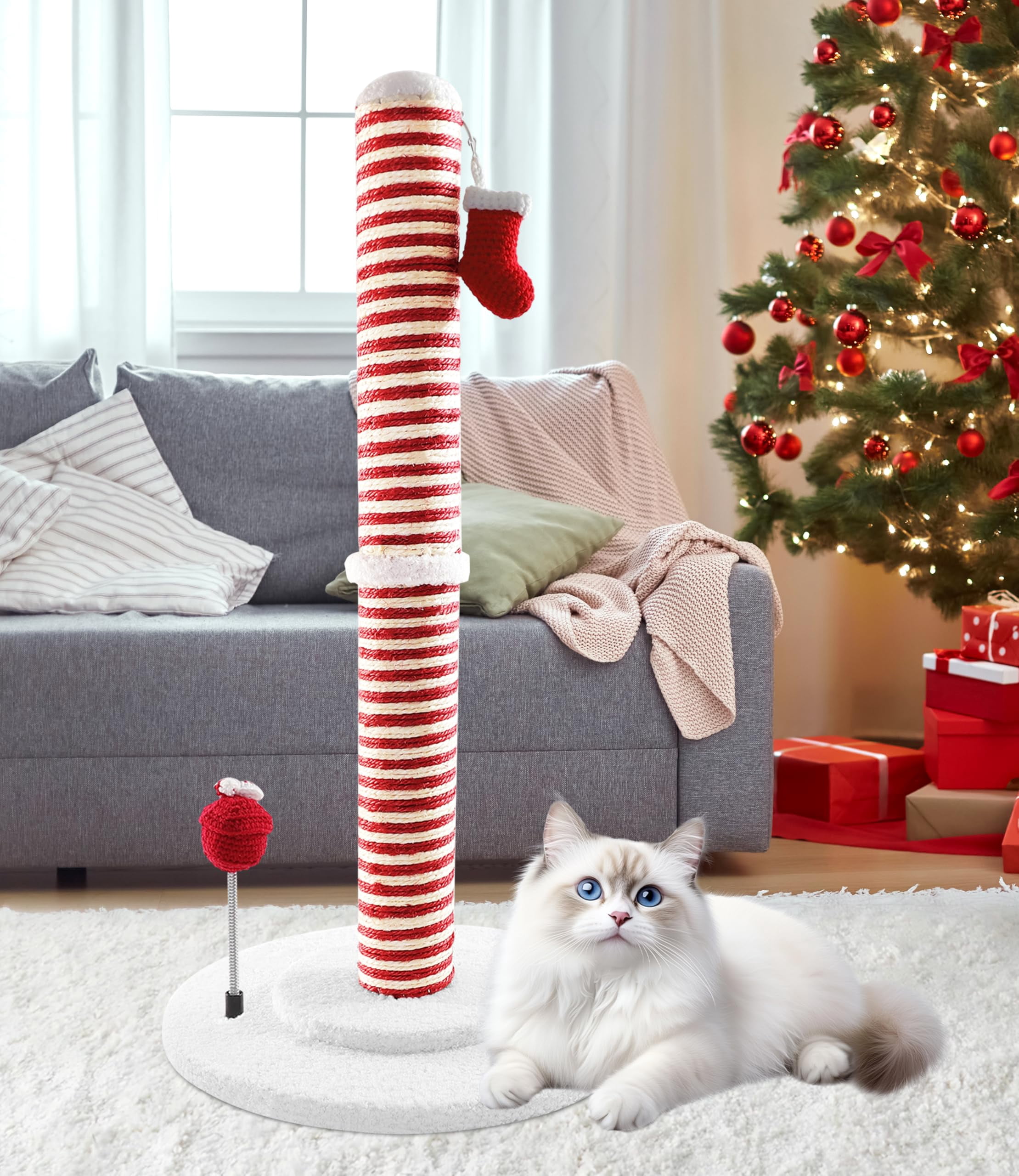 PuzzlePaw Christmas Cat Scratching Post Clearance,Christmas Cat ...