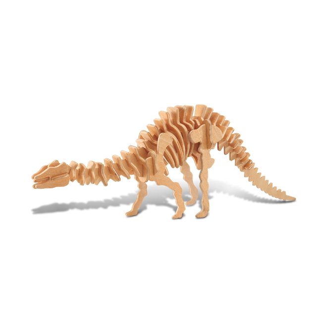 Puzzled 3D Puzzle Apatosaurus Dinosaur Wood Craft Construction Model Kit, Fun Unique ...
