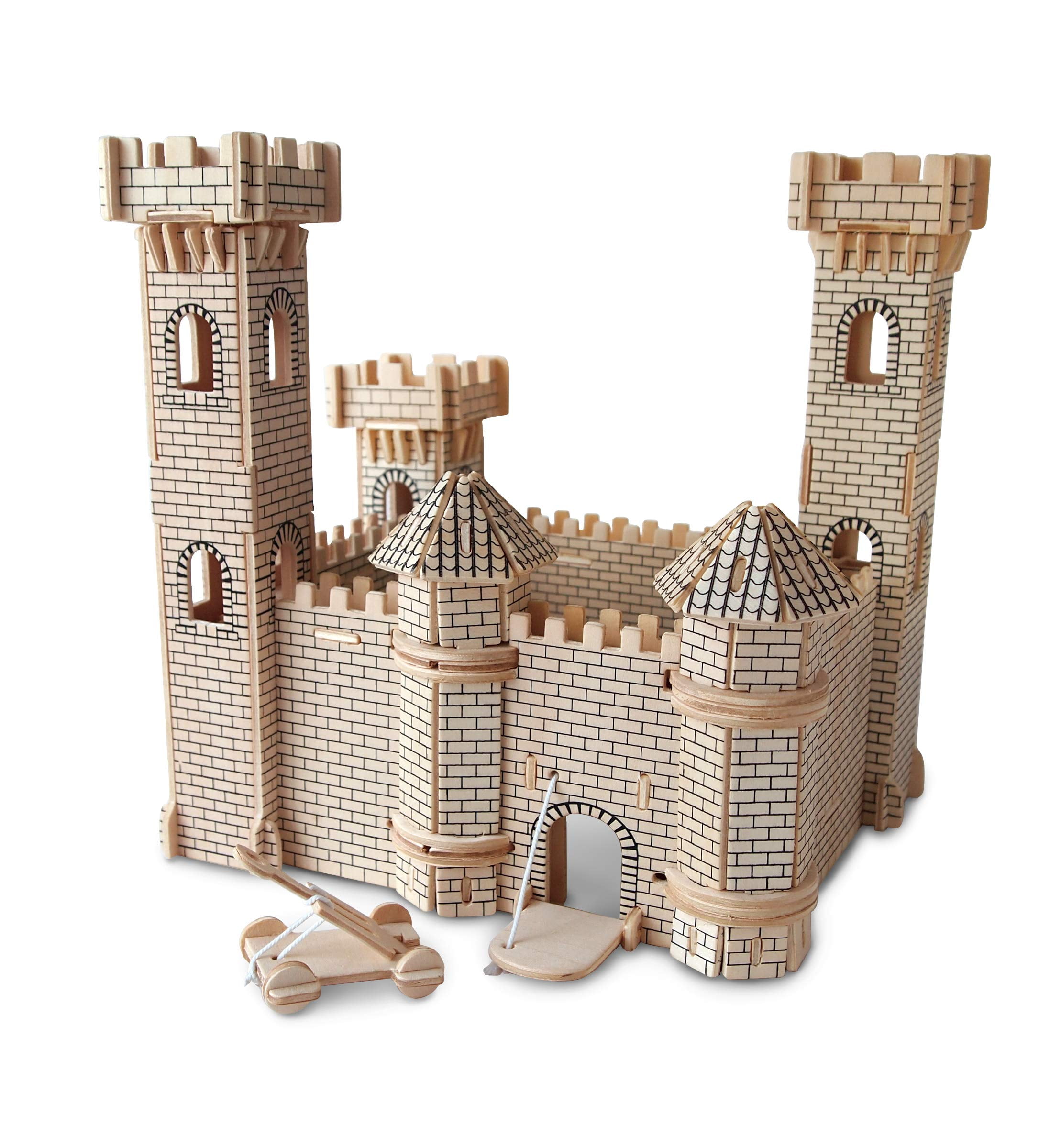 Puzzled 3D Puzzle Castle Set Wood BSL1 Craft Construction Kit, Fun ...