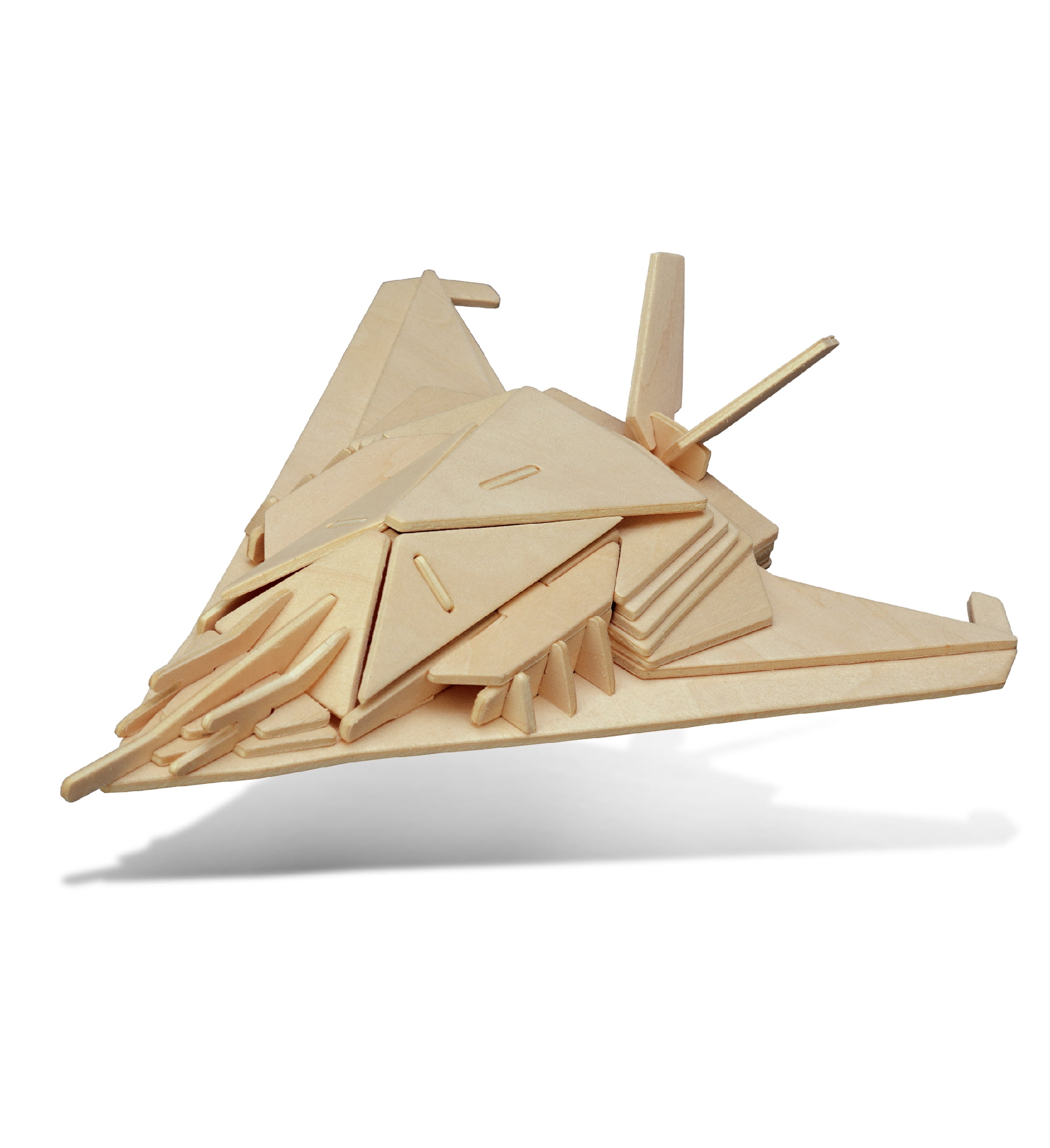 Puzzled 3D Puzzle Stealth Bomber Wood Craft Construction Model Kit, Fun ...