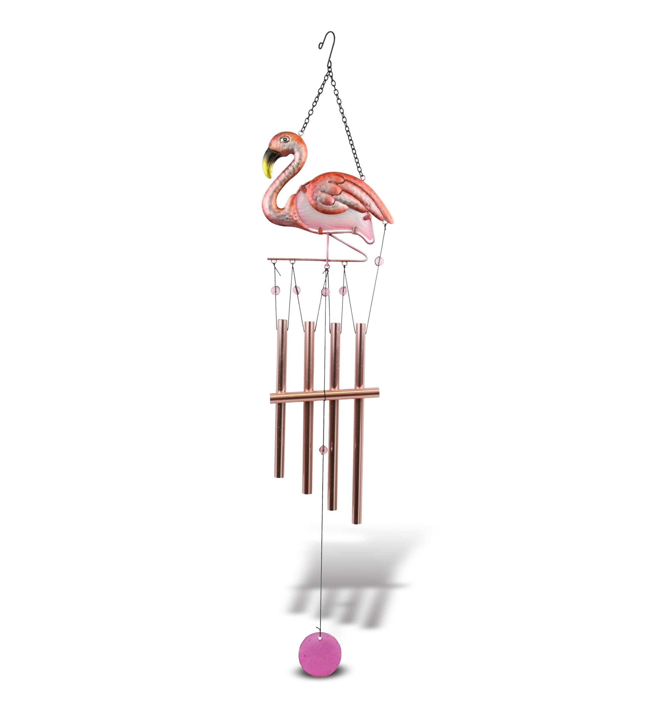 Puzzled 7" Rose Gold Glass and Metal Wind Chimes - Walmart.com
