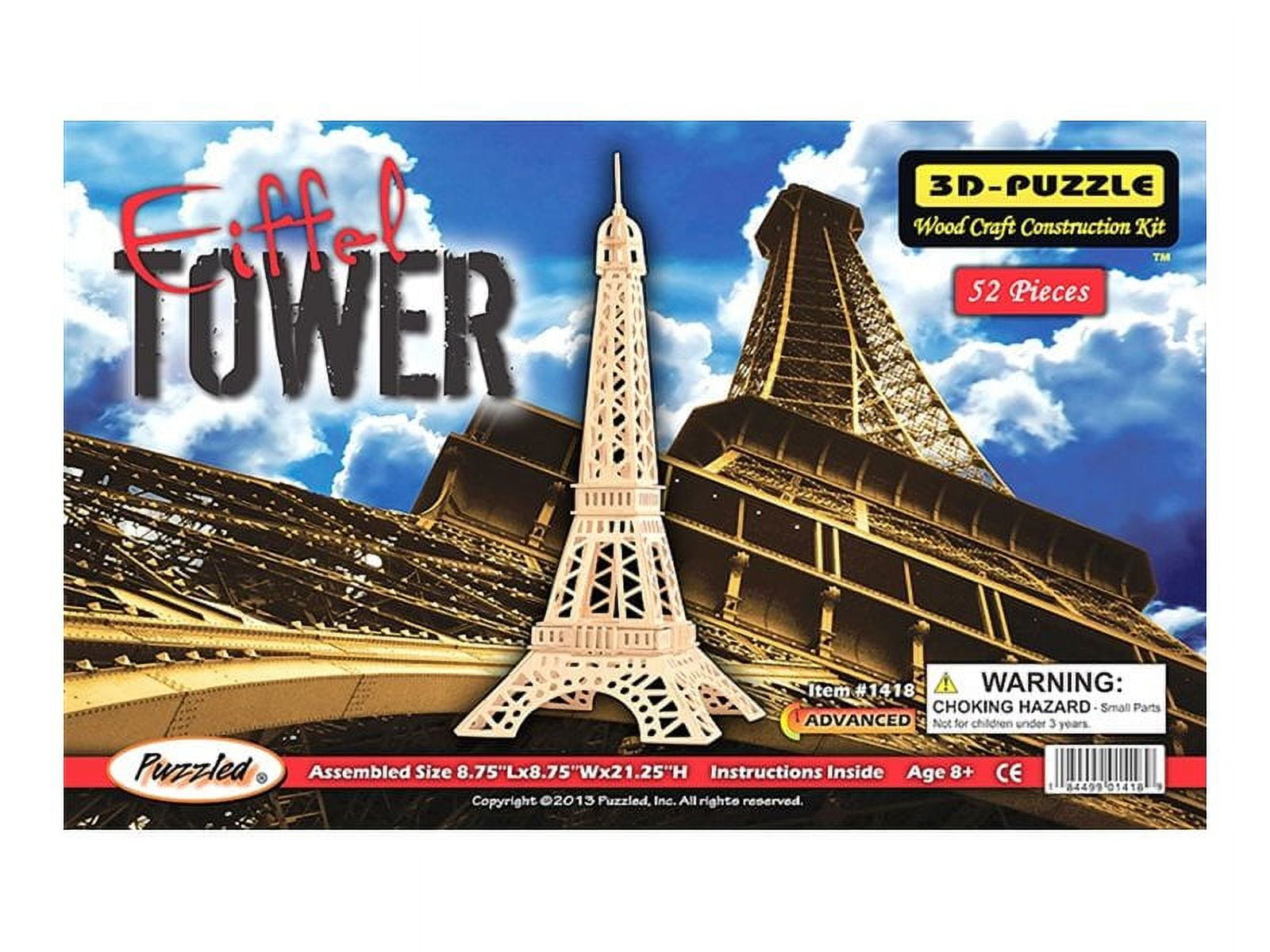 Puzzled - Eiffel Tower Lr - 3D Jigsaw Puzzle - 52 Pieces - Walmart.com