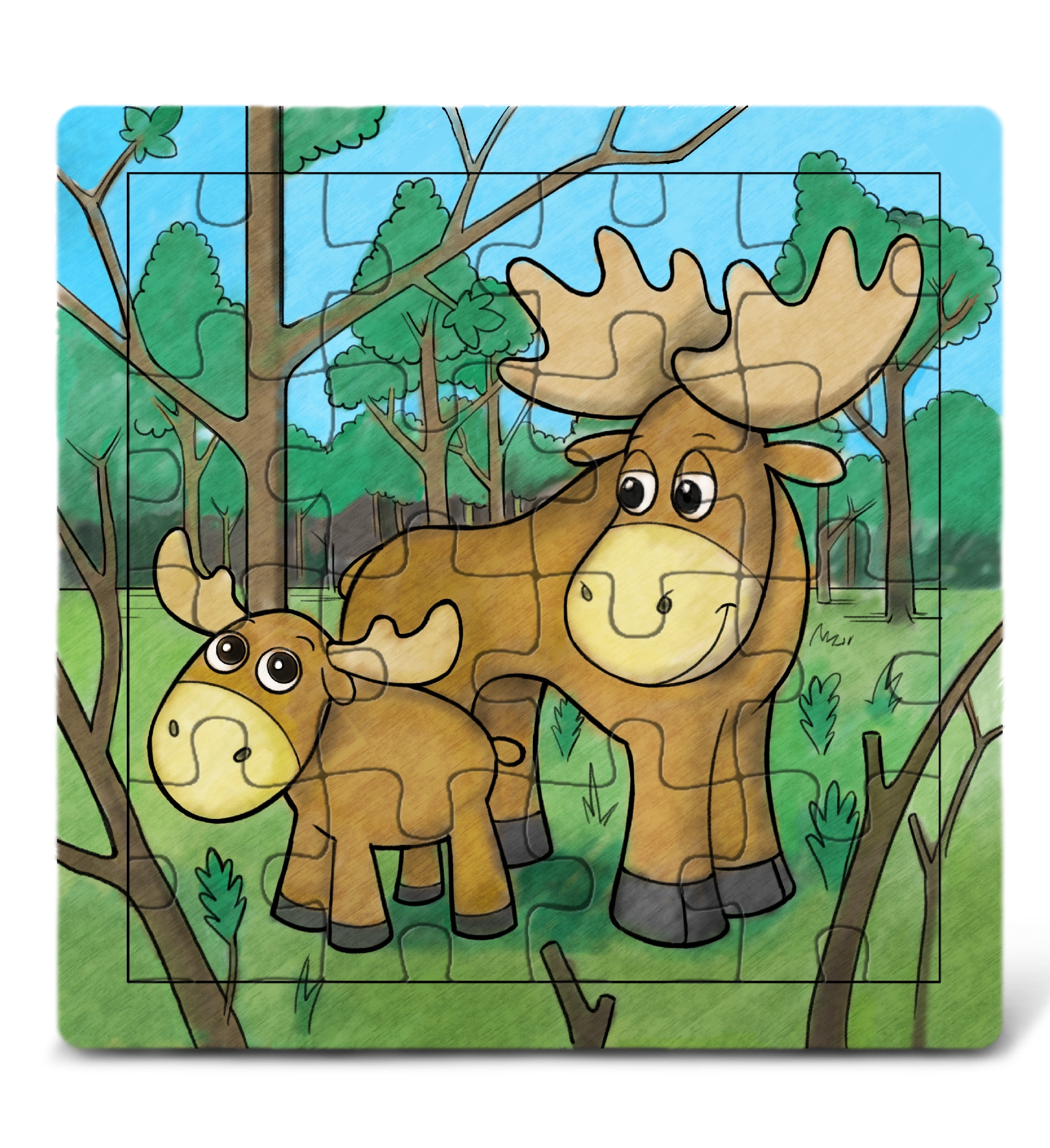 Puzzled Moose Jigsaw Puzzle – Easy To Play Wild Life Wooden Animals ...