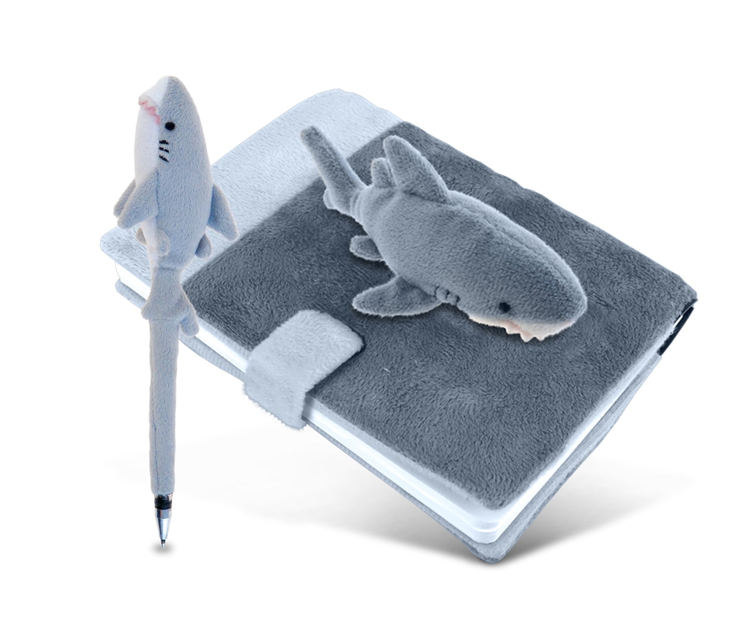 Puzzled Plush Shark Notebook and Pen - Walmart.com