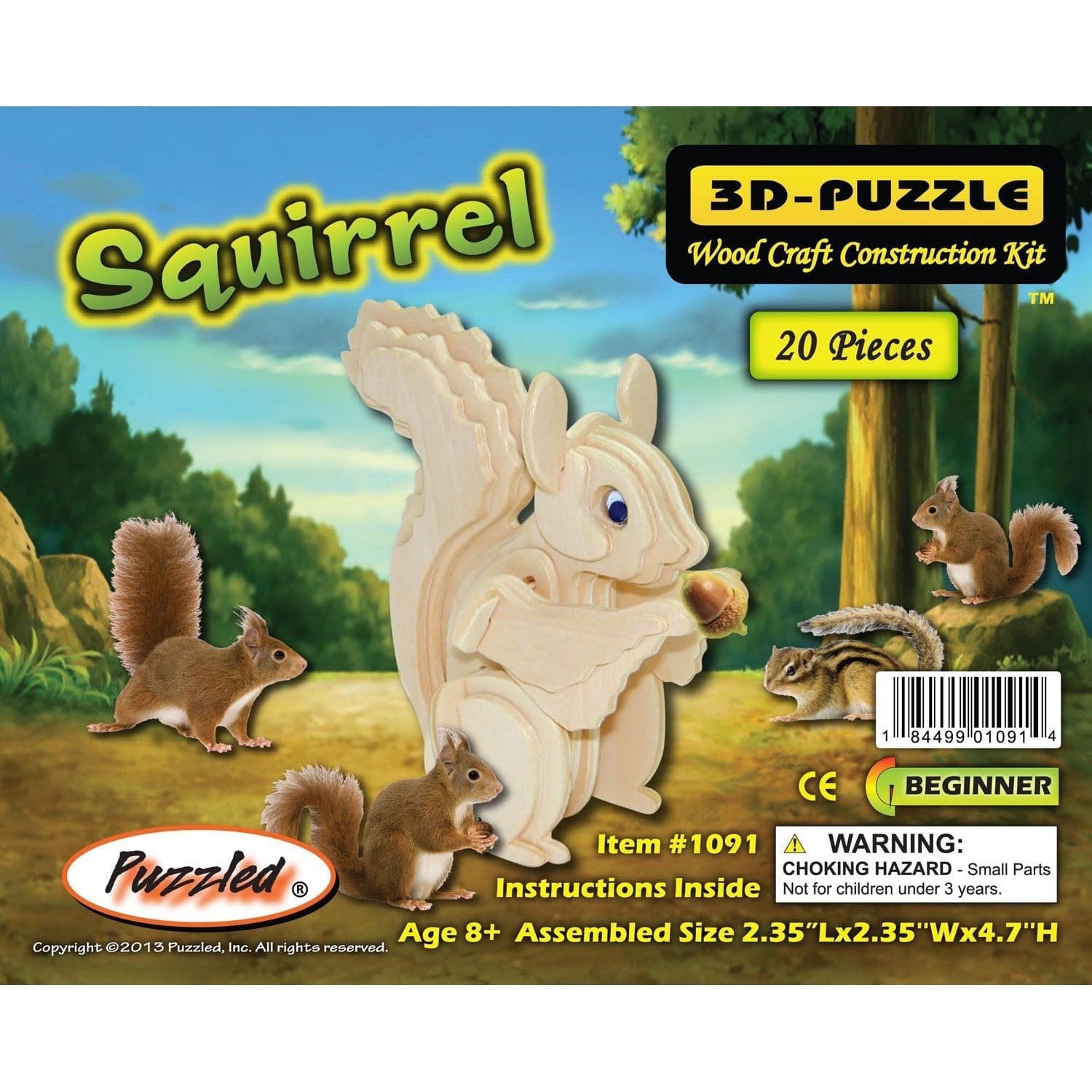 Puzzled Squirrel Wood 3D Puzzle - Walmart.com
