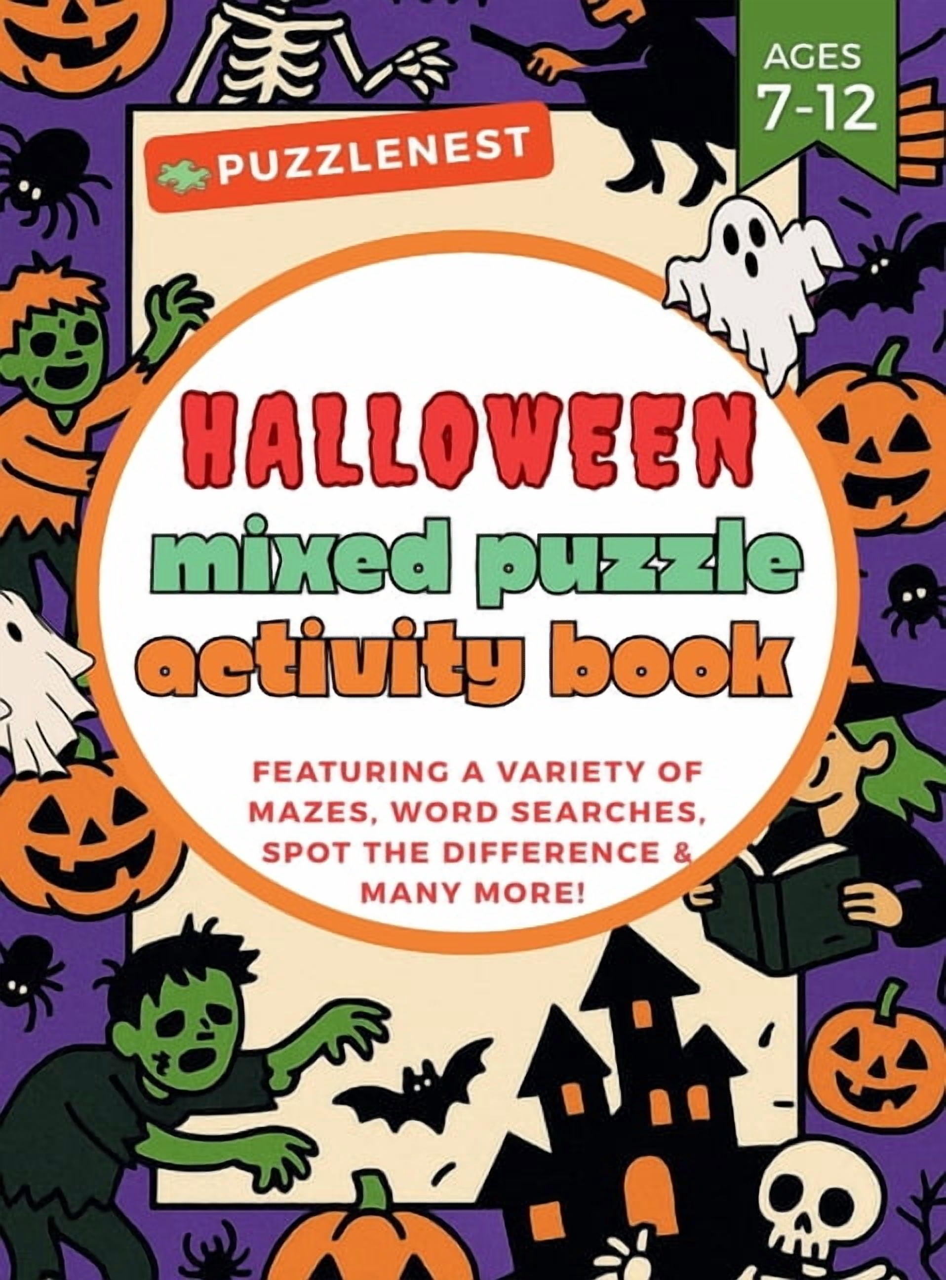 Puzzlenest Halloween Mixed Puzzle Activity Book: A Spooky & Fun ...