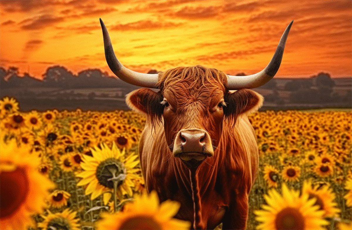 puzzles 300 pieces for adults High land Cow Sunflower Cattle Farmhouse ...