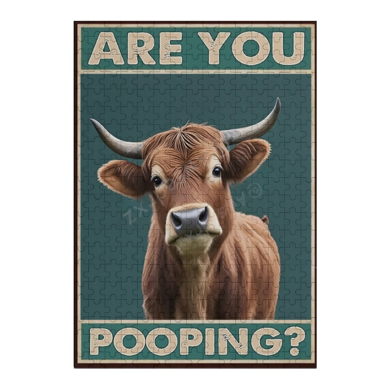 Puzzles 500 Pcs Are You Pooping Retro Cow For Coffee Thick Sturdy Party ...