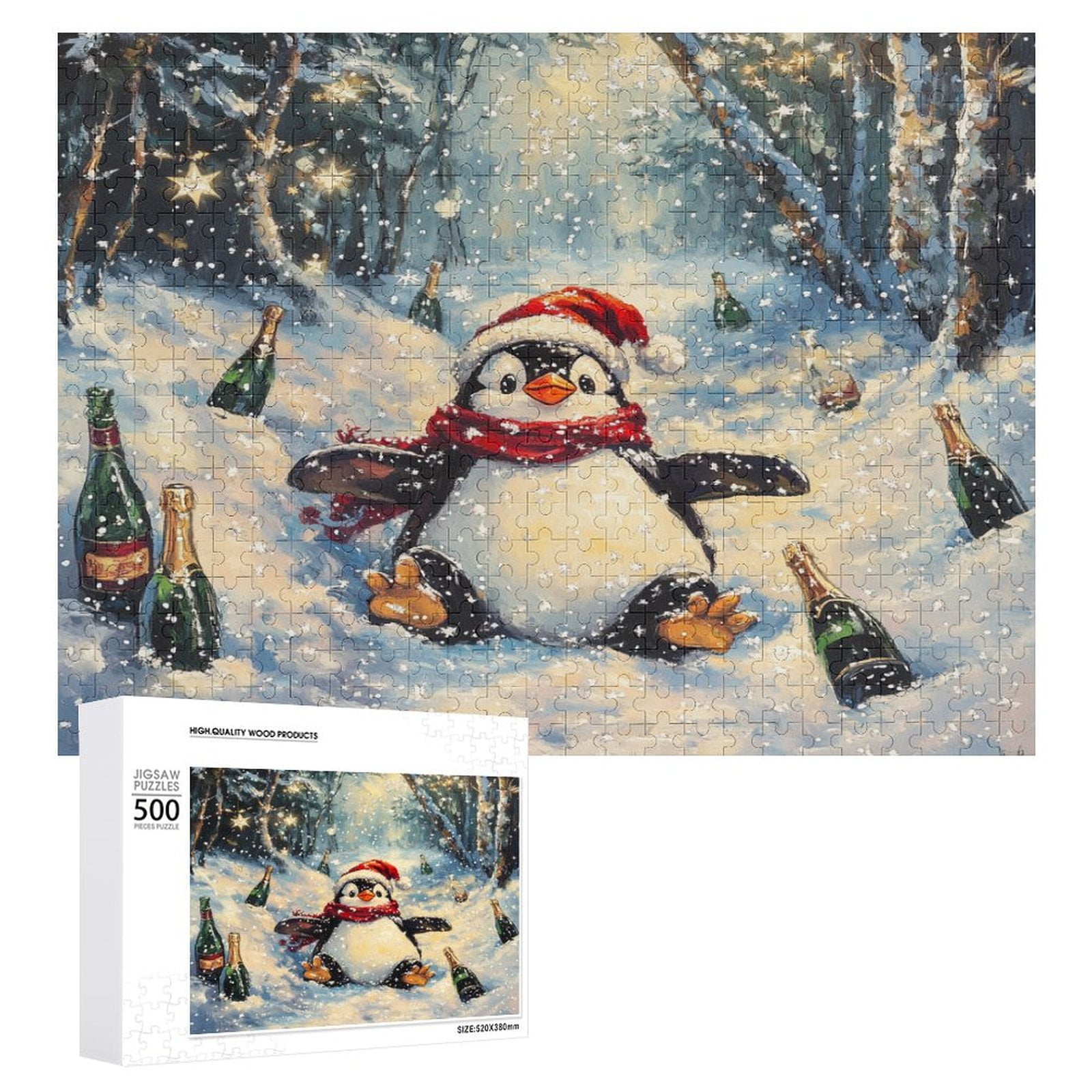 Puzzles 500 Piece Cute Penguin in Winter Jigsaw Puzzles Winter Penguin ...