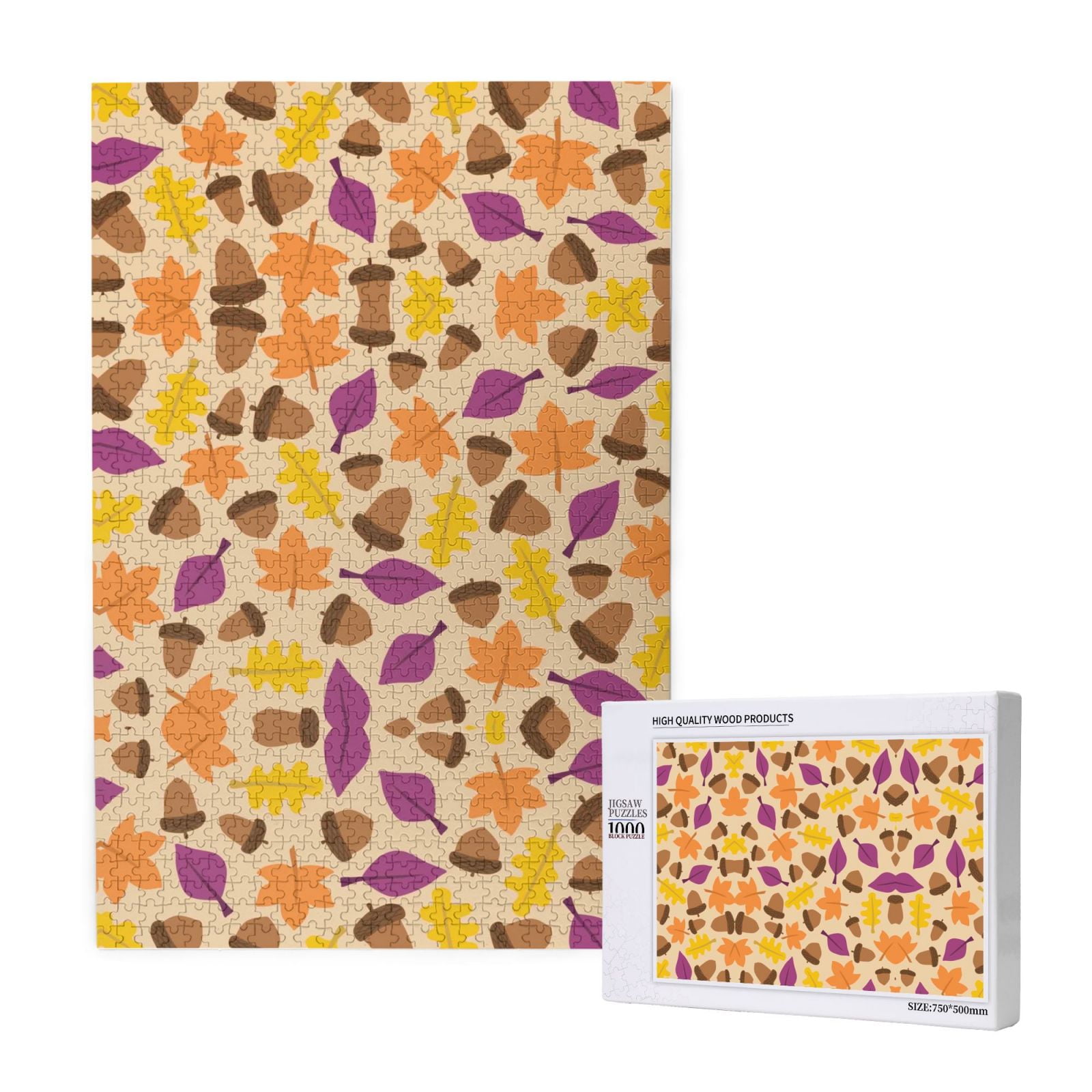Puzzles for Adults 1000 Pieces - Acorn Autumn Fall Leaf Leaves 20x30 In ...