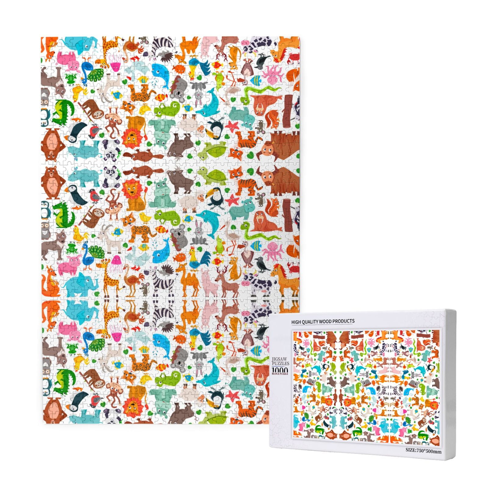 Puzzles for Adults 1000 Pieces - Animals 19.7" x 29.5" Leisure Wooden ...