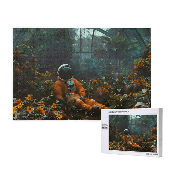 Puzzles for Adults 1000 Pieces - Astronaut In Botanical Garden Leisure ...