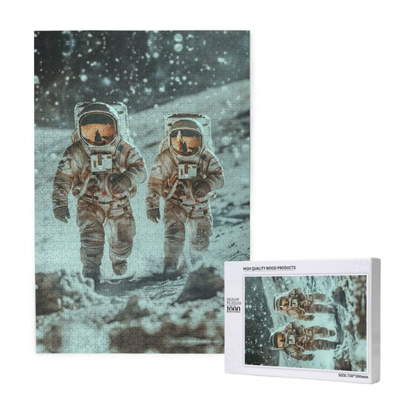 Puzzles for Adults 1000 Pieces - Astronauts On Lunar Mission 19.7" x 29 ...