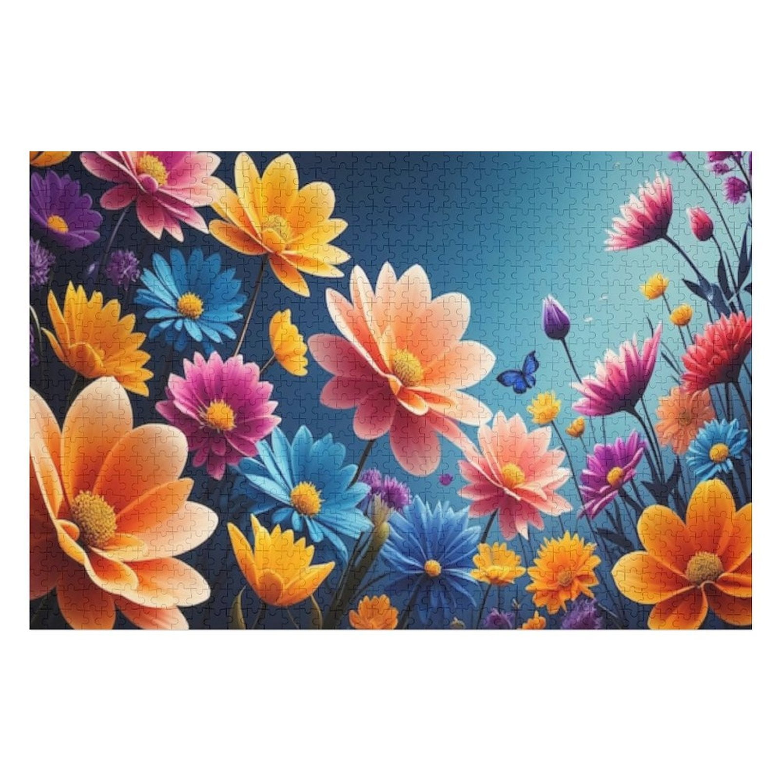 Puzzles for Adults 1000 Pieces - Beautiful Array Colorful Flowers ...