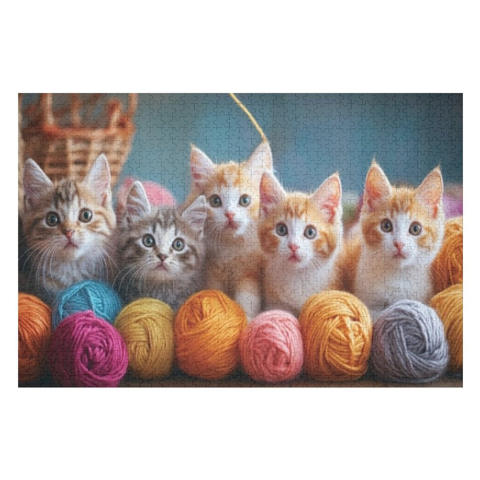 Puzzles for Adults 1000 Pieces - Beautiful Brown Black Cute Cat With ...