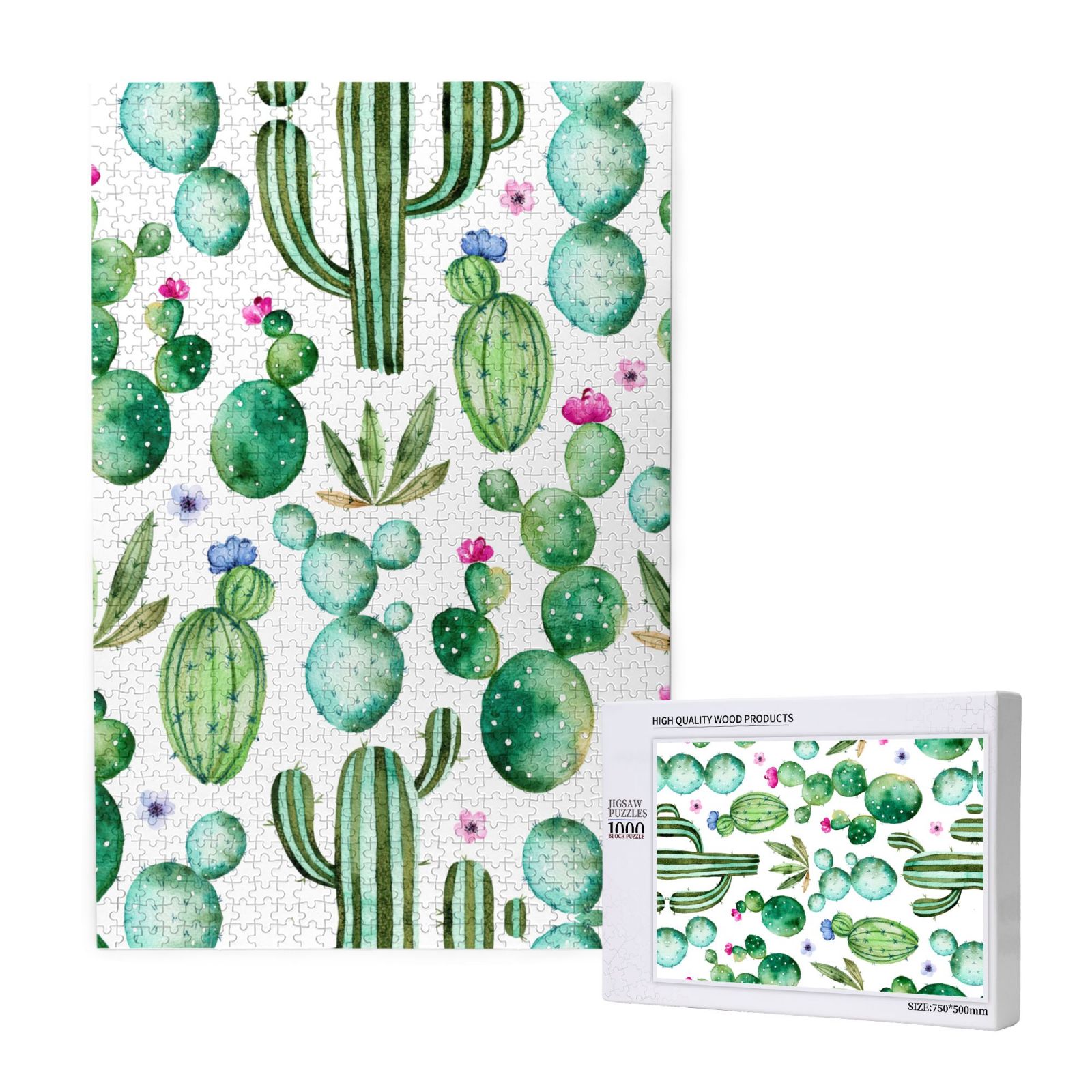 Puzzles for Adults 1000 Pieces - Cactus Plants1 20x30 In Wood Brain ...