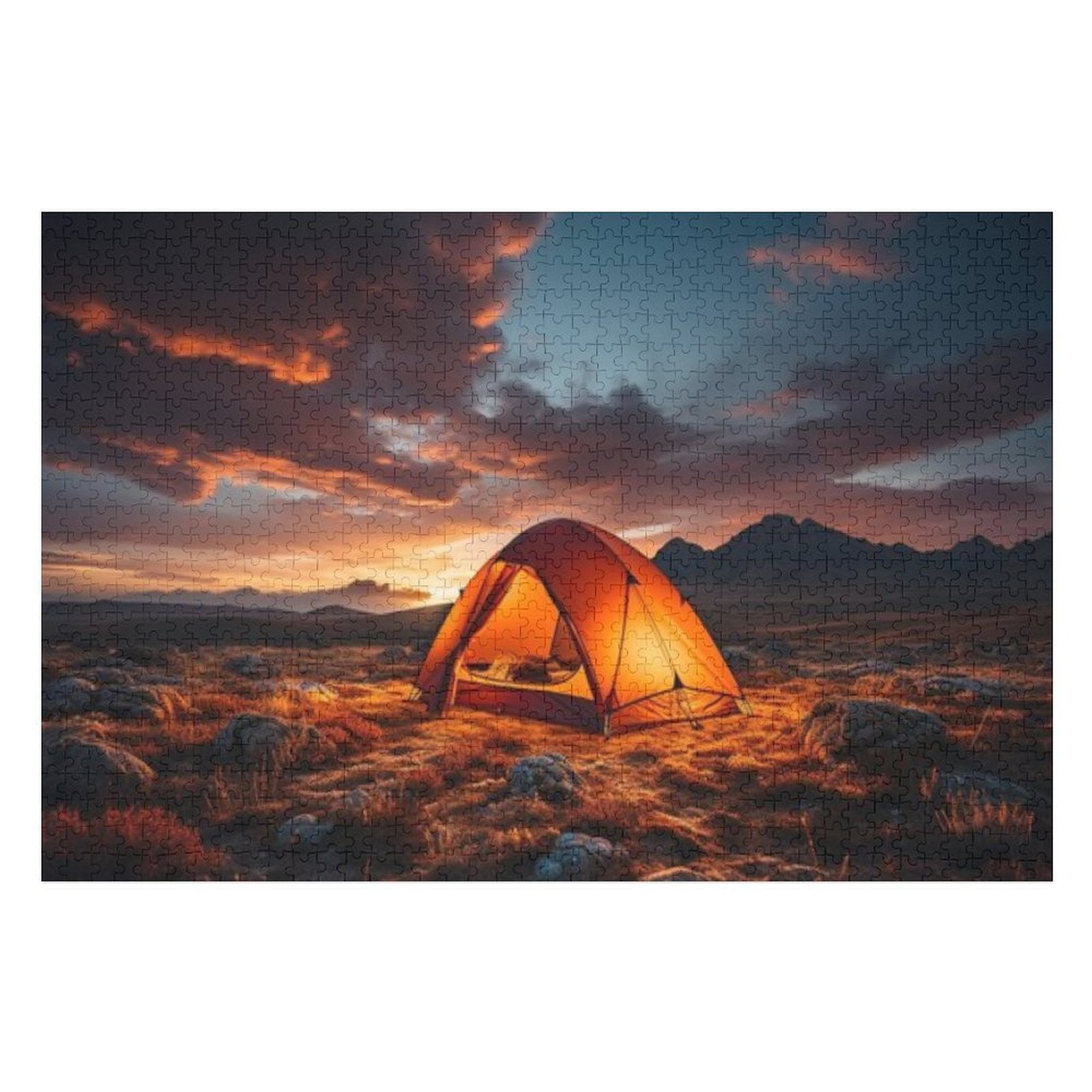 Puzzles for Adults 1000 Pieces - Camping Mountains Surrounded By Nature ...