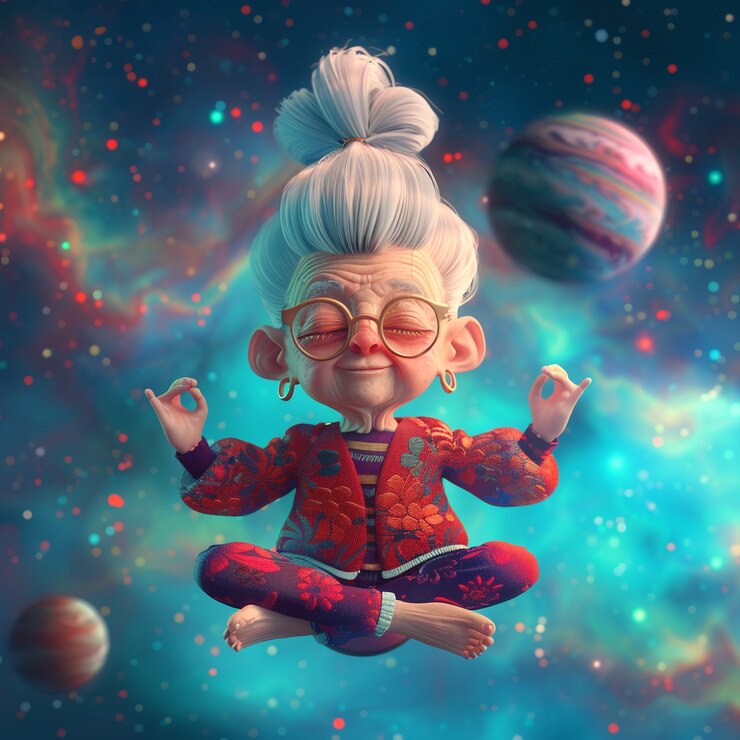 Puzzles for Adults 1000 Pieces Cartoon Woman Practicing Yoga Meditation ...
