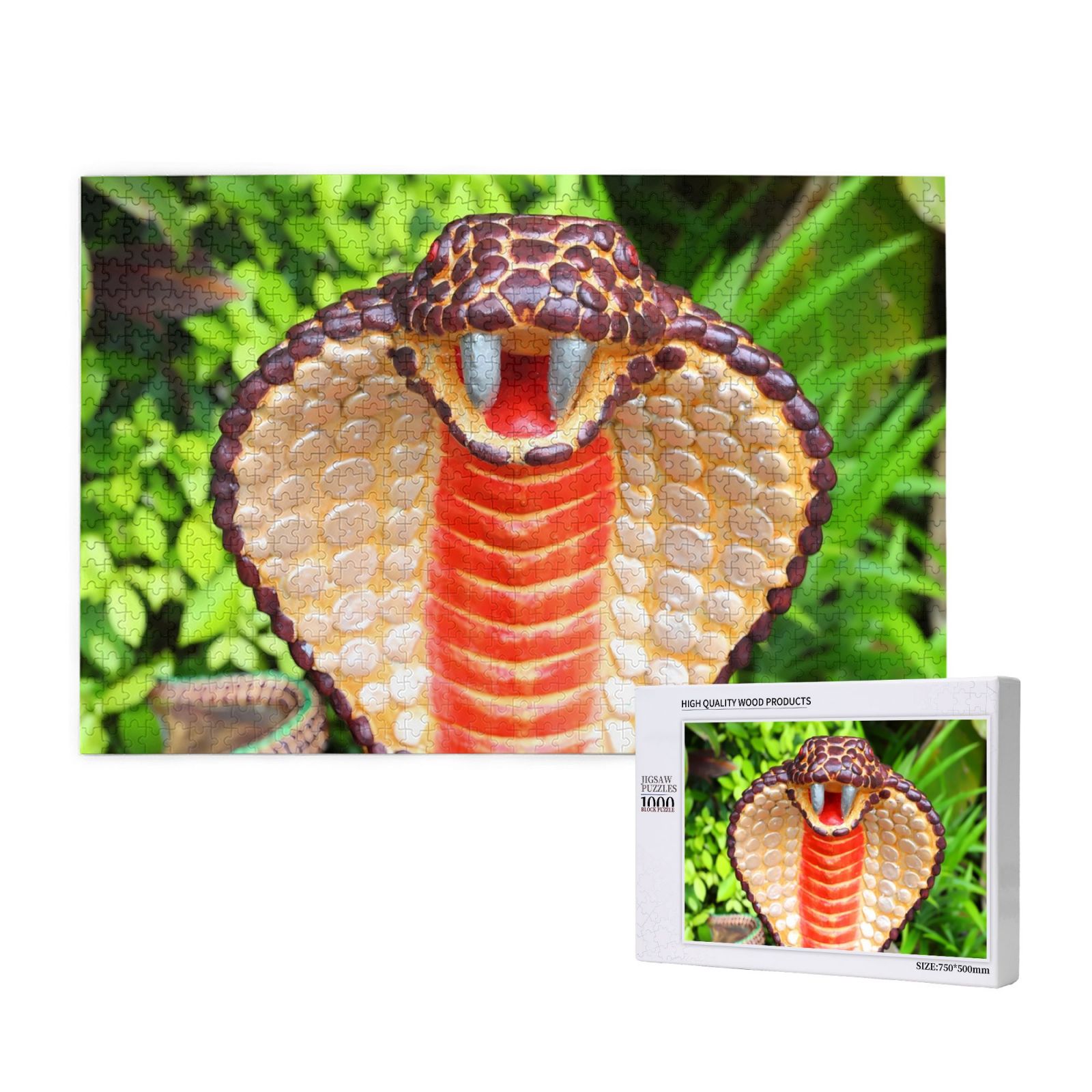 Puzzles for Adults 1000 Pieces, Cobra Snake Challenging Jigsaw Puzzles ...