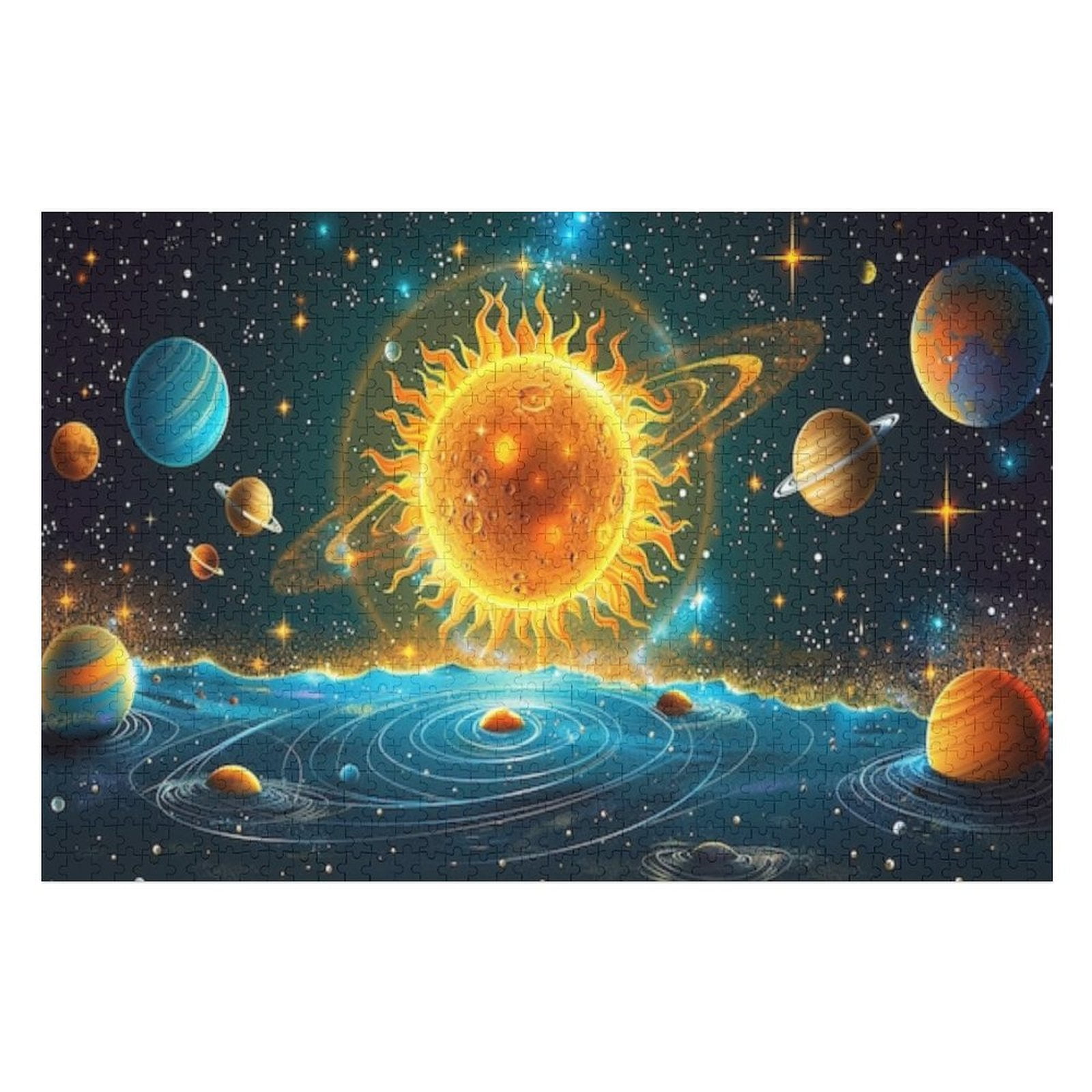 Puzzles for Adults 1000 Pieces - Colorful Solar System With Planets ...
