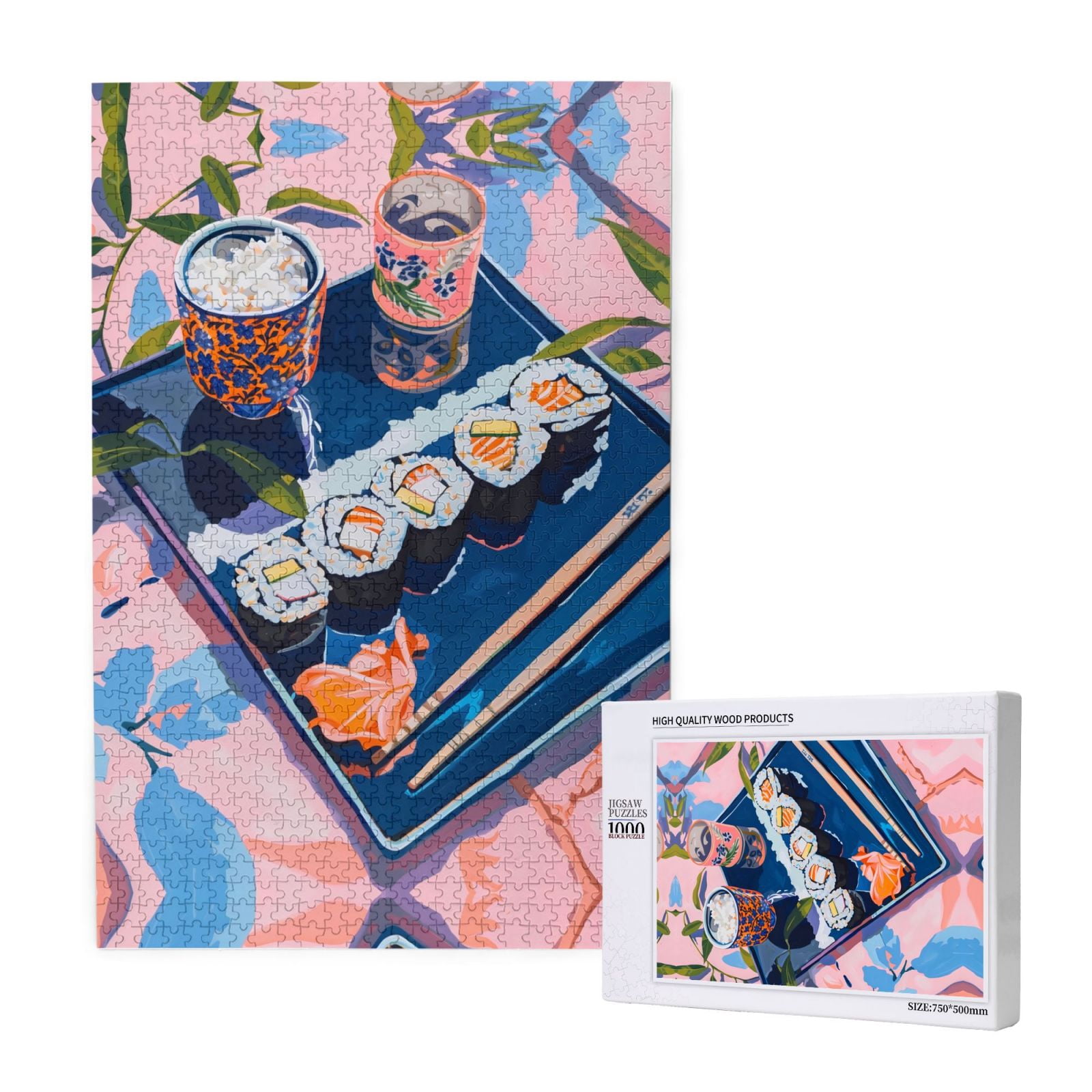 Puzzles for Adults 1000 Pieces - Colorful Sushi Food Art 19.7" x 29.5 ...