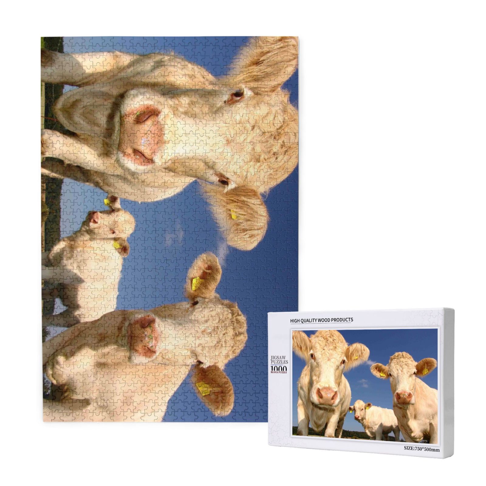 Puzzles for Adults 1000 Pieces - Cows Cattles 20x30 In Wood Brain ...