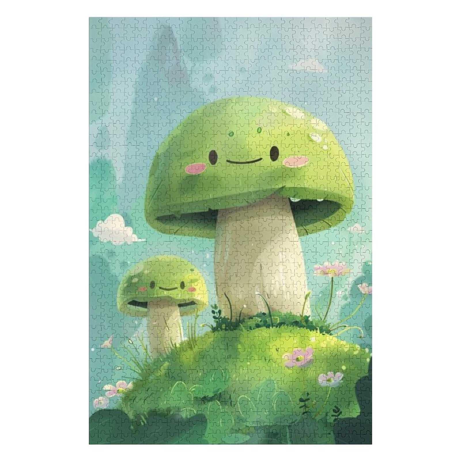 Puzzles for Adults 1000 Pieces - Cute Cartoon Mushroom Best Challenging ...