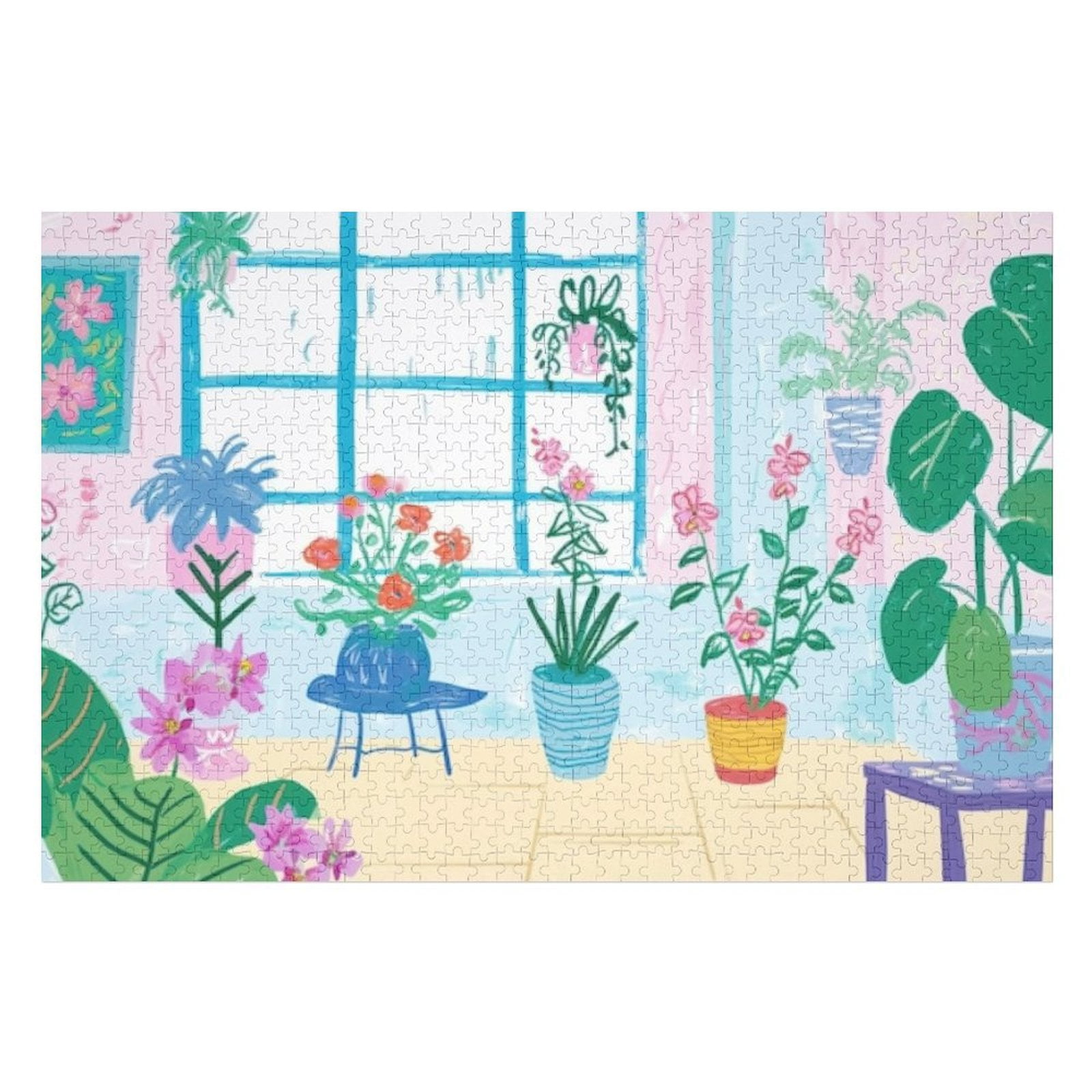 Puzzles for Adults 1000 Pieces - Cute Flower Garden Room Funny Puzzles ...