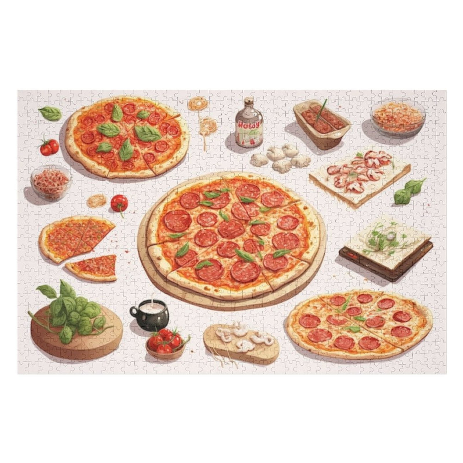 Puzzles for Adults 1000 Pieces - Different Foods Pizza Best Challenging ...