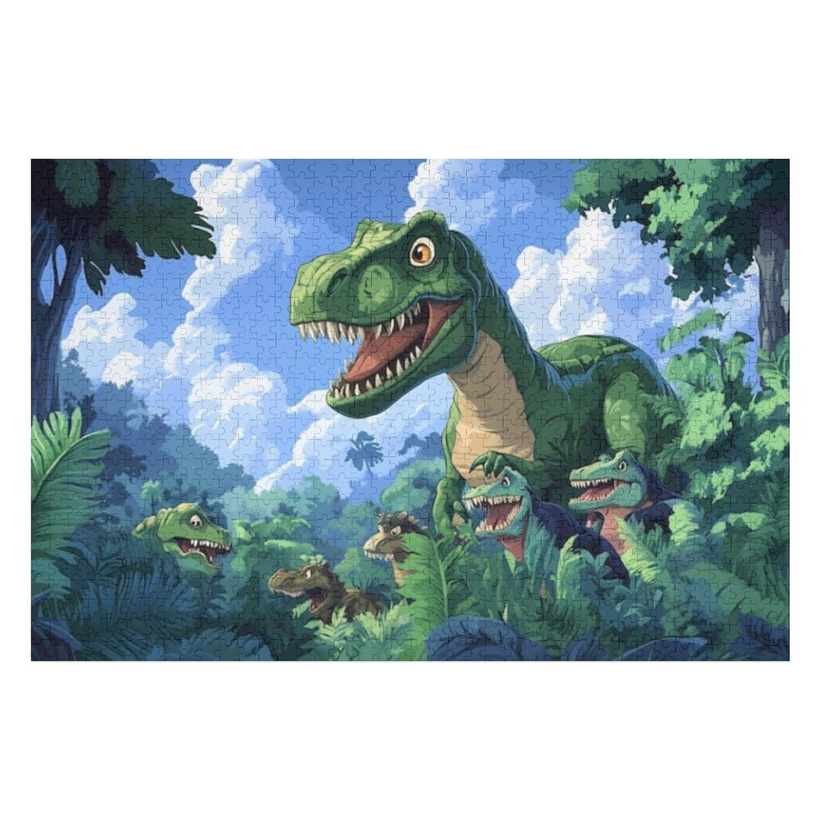 Puzzles for Adults 1000 Pieces - Dinosaurs Lush Jungle Best Challenging ...